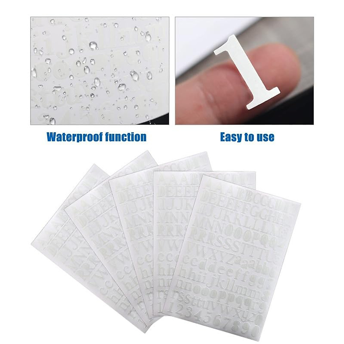 10 Sheets Vinyl Letter Stickers, 1200 Pcs Self-Adhesive Number and Alphabets Stickers, Mailbox Numbers Stickers for Signs, Window, Door, Cars, Trucks, Home, Business, Address Number,(White,1 Inch)