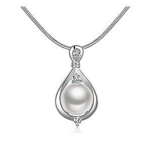 RouShun Fashion 925 Sterling Silver Jewelry Set Crystal & Simulated Pearls Ring Earrings Necklace Jewelry Sets for Women