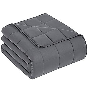 CUTEKING Weighted Blanket for Adults (15lbs, 48"x72", Full, Grey) Heavy Blanket for 140-150lbs, Weighted Blanket for Cooling & Heating with Premium Glass Beads, Soft Thick Blanket for Adult All-Season