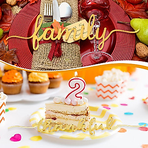 Marsui 12 Pieces Thanksgiving Acrylic Cutouts 6 Patterns Thankful Plate Sign Place Cutouts Grateful Blessed Gather Fall Plate Decors for Thanksgiving Table Decor Home Party(Vivid Style,Gold)