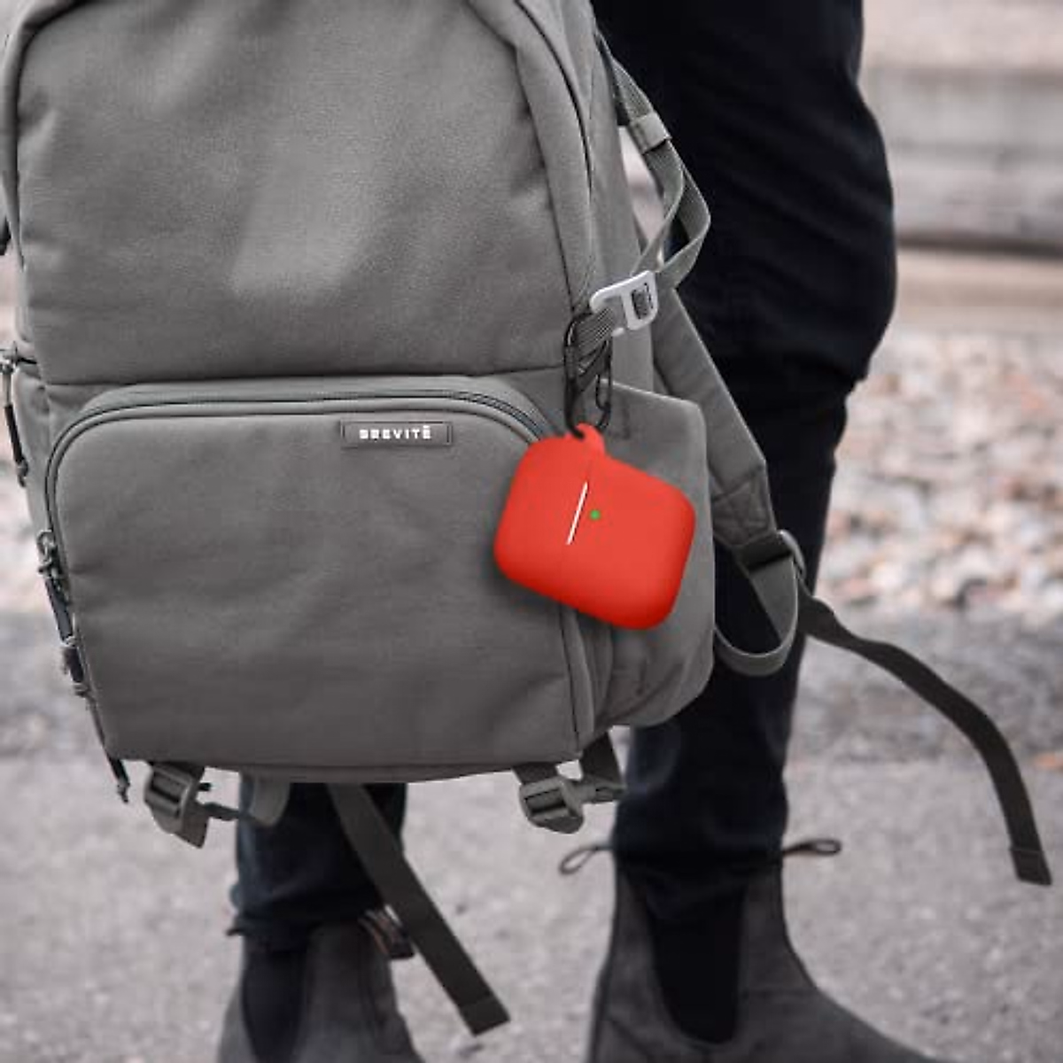 Foweroty AirPods Case Cover, Soft Silicone Protective Cover with Buckle for Women Men Compatible with Apple AirPods 2nd 1st Generation Charging Case, Front LED Visible，Red