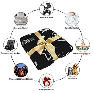 Halloween Goth Skull Baby Stuff Swaddle Blanket Gothic Soft Newborn Wrap Baby Swaddling Blanket Cover Baby Throw Receiving Blankets Silky Breathable Stretchy Gifts for Boys Girls Infant Shower