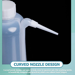 iplusmile 2Pcs Plastic Wash Bottle Wide Mouth Unitary Wash Bottle Safety Squeeze Bottle 500ml (White)