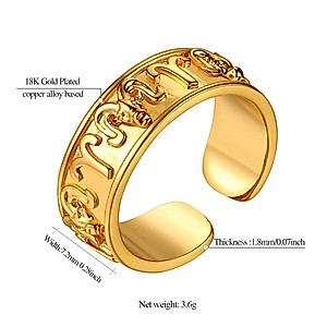FindChic Personalized Womens Gold Aries Zodiac Band Rings Constellation Astrology Adjustable Gold Plated Horoscope Statement Ring for Women