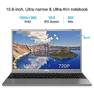 Coolby 2023 Windows 11 Laptop, 15.6 inch 1920x1080 IPS Display, 12GB DDR4 RAM / 256GB SSD Laptop Computers, Intel J4125 Quad-Core Processor Notebook PC, Support 2.4G/5G Hz WiFi, BT, Full Size Keyboard