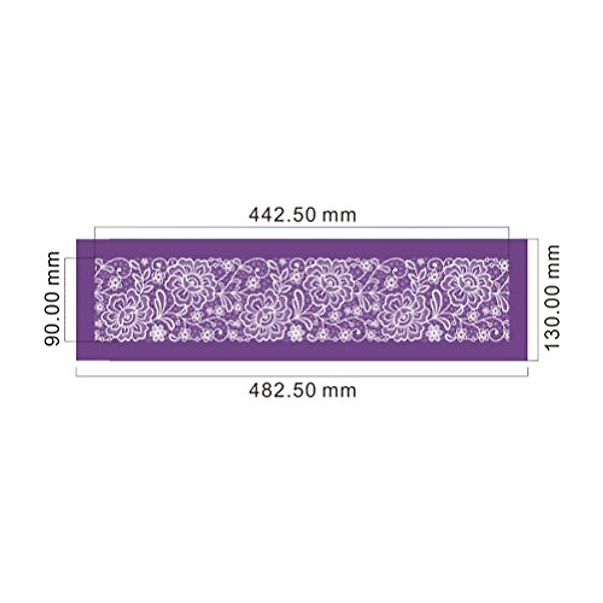 ART KITCHENWARE Flower Mesh Cake Stencils for Royal Icing Peony Cake Lace Stencil for Wedding Cake Decorating Cookie Stencils for Bakery 19"×5.12"