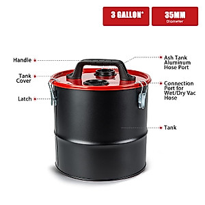 Vacmaster VOC508S 1102 5 Gallon Stainless Steel Wet Dry Shop Vacuum and 3 Gallon Ash Tank Combo