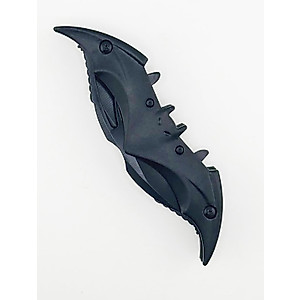 ARLEZA STORM Dark Knight Twin Blade Bat Knife - 11" Pocket Folding Spring Assisted Dual Blades Tactical Knife for Comics Superhero Fan! (Black/Black)