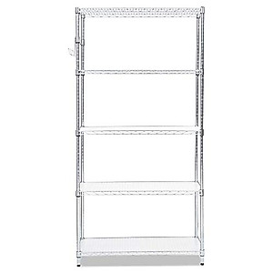 Alera SW653618SR 36 in. x 18 in. x 72 in. Five-Shelf Wire Shelving Kit with Casters and Shelf Liners - Silver