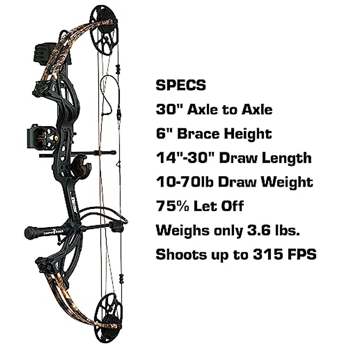 Bear Archery Legit Ready to Hunt Compound Bow Package for Adults & Youth, Right Hand, Veil Whitetail