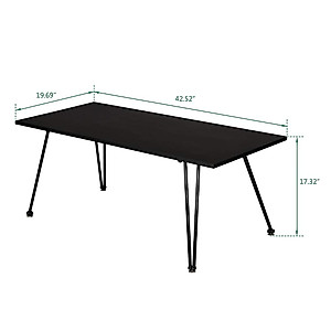 SSLine Coffee Table,Square Pointed Iron Modern Living Room Coffee Table with Metal Frame,V-Shape Sofa for Living Room Home Office Accent Furniture Tea Table