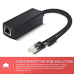 Active PoE Splitter - Power Over ethernet Splitter Adapter, 48V to 12V, IEEE 802.3af Compliant, 10/100Mbps PoE Splitter for Surveillance Camera, WAP and VoIP Phone, up to 100m, 2 Pack
