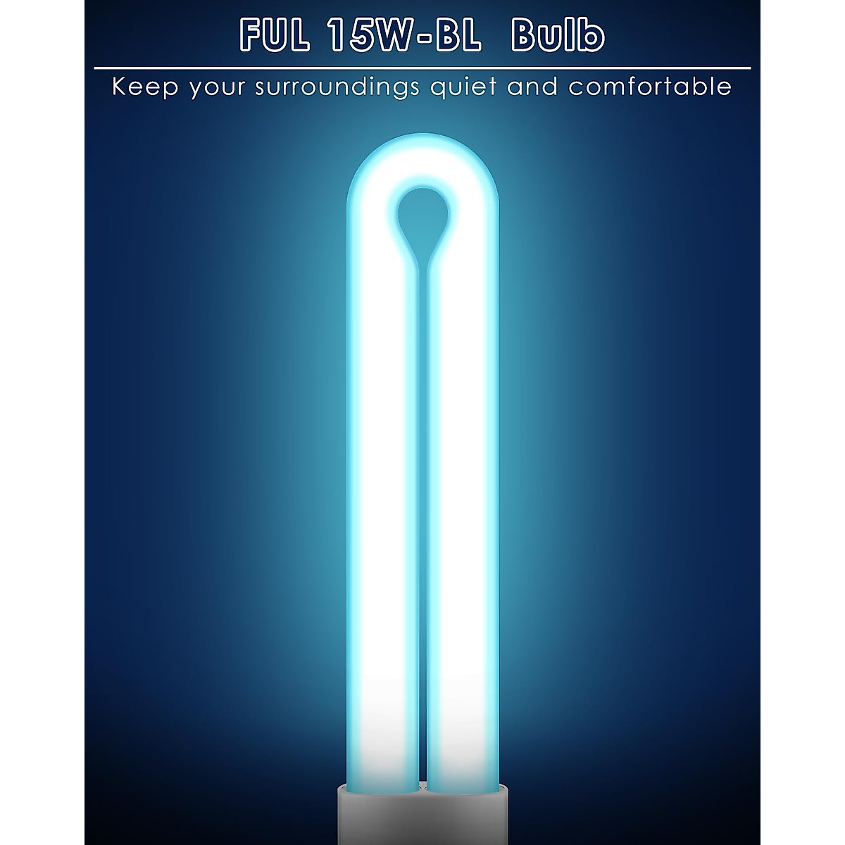 PACETAP 4 Pack Replacement Bulbs FUL15W BL with 4 Pin Base, Indoor Outdoor 15W U Shape Lamp Tube Compatible with T6 T8 T9