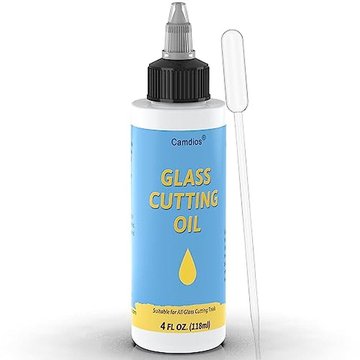 Glass Cutting Oil with Precision Application Top, Suitable for an Array of Glass Cutter and Glass Cutting Tools, 4 oz Premium Glass Cutting Oil for Glass Cutters/Tiles/Mirrors/Mosaic - by Camdios