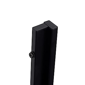 ROOIOME Rectangular Glass Dining Table Black, Glass Kitchen Table for Restaurant and Small Apartment (L x W x H) 47.24" * 27.55" * 29.53"