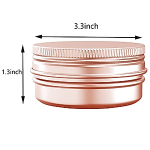 4 oz Aluminum Tin Jar with Screw Cap Refillable Container for Cosmetic, Lip Balm, Cream, Rose Gold 12 Pcs.