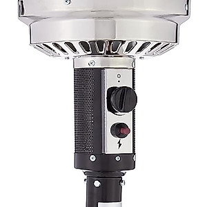 Amazon Basics 46,000 BTU Outdoor Propane Patio Heater with Wheels, Commercial & Residential, Havana Bronze, 32.1 x 32.1 x 91.3 inches (LxWxH)