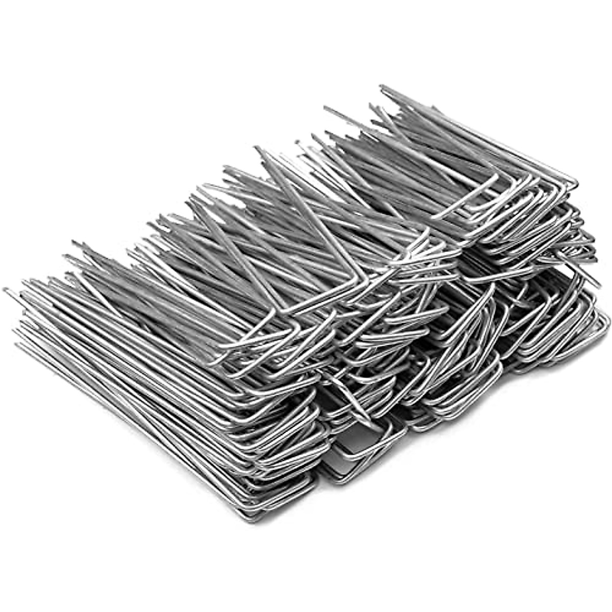 AGTEK 6 Inch Galvanized Landscape Staples 200 Pack 11 Gauge Widened Garden Stakes Heavy-Duty for Landscape Fabric