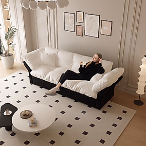 CAPCAEK 74.8” Queen Pull Out Sofa Bed, Luxury Velvet Convertible Sleeper Sofa Couch, Comfy Cloud Futon Bed Pull Out Couch,Velvet Loveseat Couch for Living Room