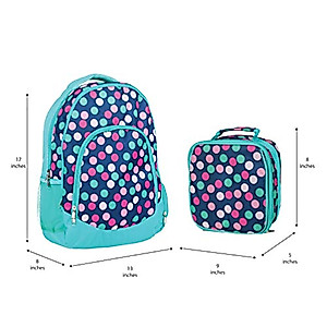 Class Collections Backpack and Lunchbox Set (Blue Polka Dot)