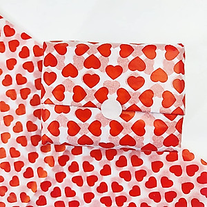 MORANTI 25 Sheets Red Heart Bulk Tissue Paper Gift Wrap 19.7 x 27.5 Inch Gift Bags Decor Tissue Paper for Valentine's Day Wedding Bridal Showers Party