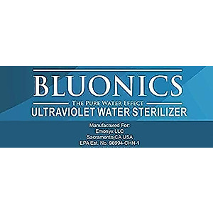 Bluonics 110W Ultraviolet Light UV Water Sterilizer with 3 Extra Replacement Bulbs for Whole House and Commercial Water Purification High Flow 24GPM with 1" NPT Inlet Outlet