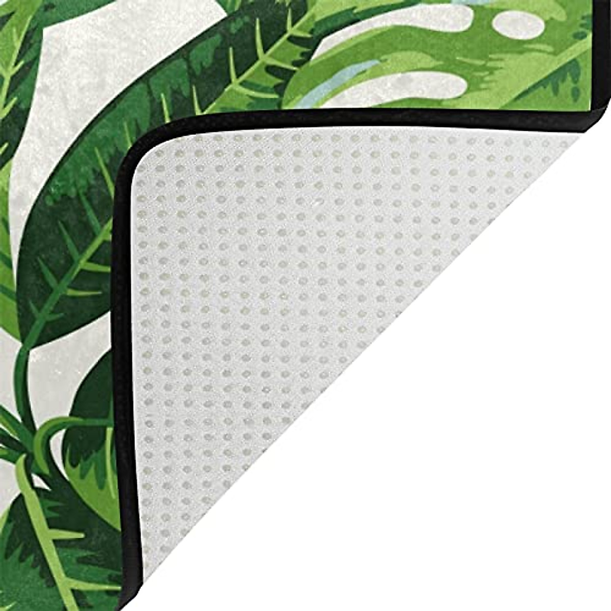 ALAZA Tropical Palm Tree Leaf Jungle Non Slip Area Rug 4' x 5' for Living Dinning Room Bedroom Kitchen Hallway Office Modern Home Decorative