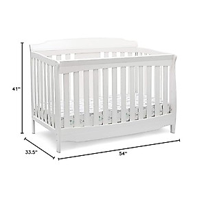Delta Children Westminster 6-in-1 Convertible Baby Crib, Greenguard Gold Certified, Bianca White