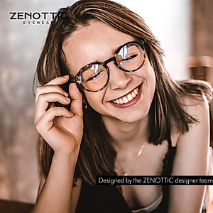ZENOTTIC Reading Glasses Blue Light Blocking Round Glasses for Men Women Magnification 0.0 1.0 1.5 2.0 2.5 3.0 3.5