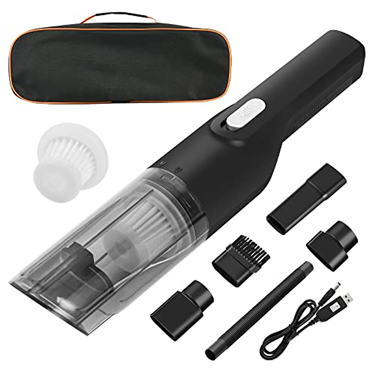 EZZARO Handheld Vacuum Cordless，Black Car Vacuum Cleaner，Wet Dry Hand Held Vacuum Cordless for Clean Desktop, Car Interior, Sofa, Corner and Other Crevices.（9000 PA）