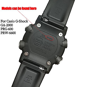 WRISTARMOR Resin Strap Replacement for Caiso G-Shock GA-2000 PRW-6600 PRG-600/650 Mens Watch Band Quick Release 24mm Bracelet Accessories(Navy grey)