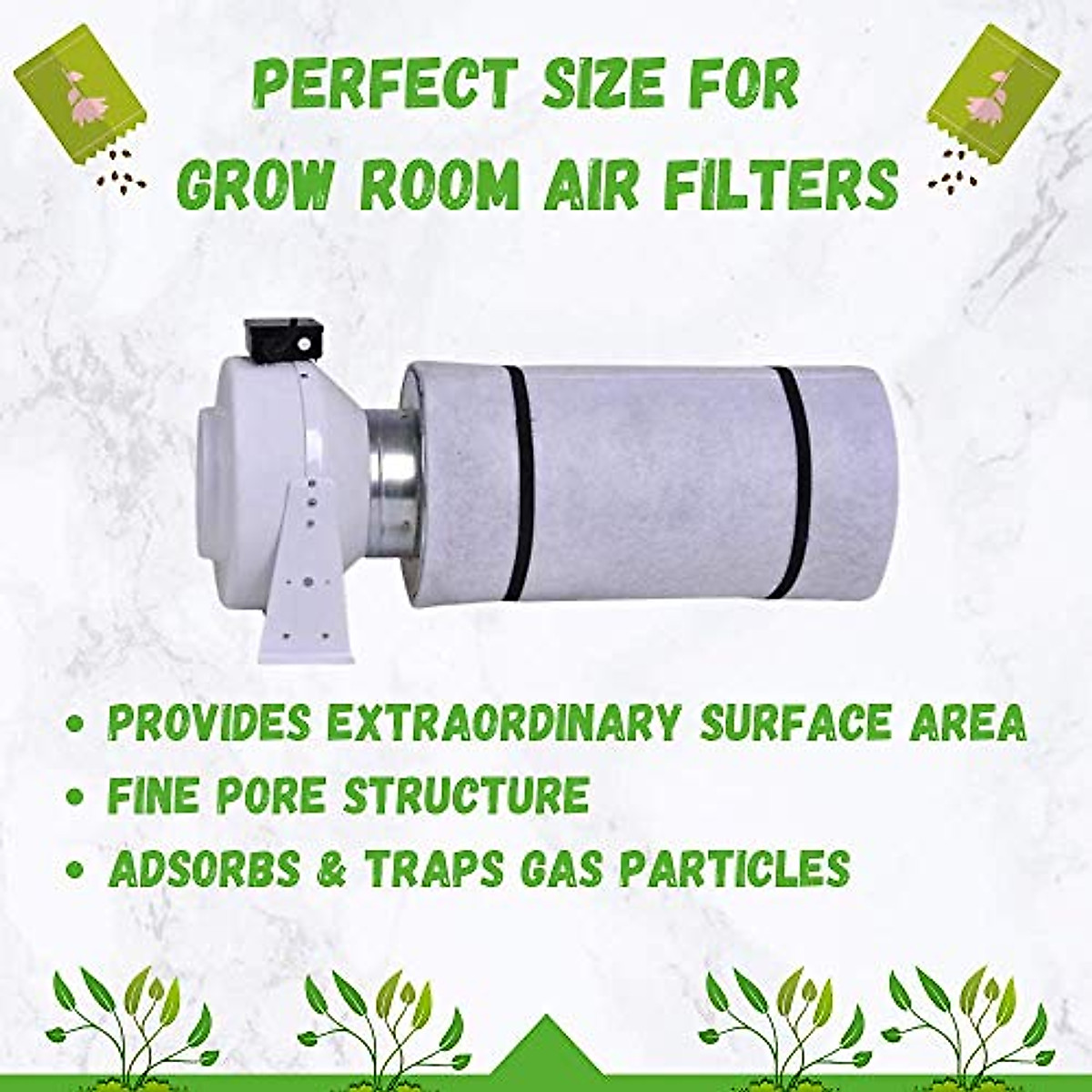 EnviroSupply Premium 4x8 Virgin Coconut Shell Activated Carbon Charcoal (for Air Purification and Vapor Phase Applications) - Bulk 55 lb. Bag (2 ft³)