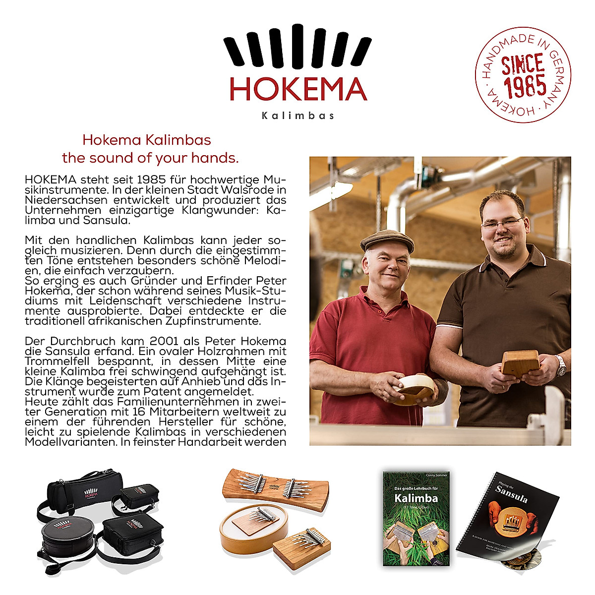 Hokema Kalimba B17 C Major - The Original Handmade in Germany - Thumb Piano - Easy to Learn Musical Instrument - Perfect for Beginners - Thumb Piano Equally for Children and Professionals