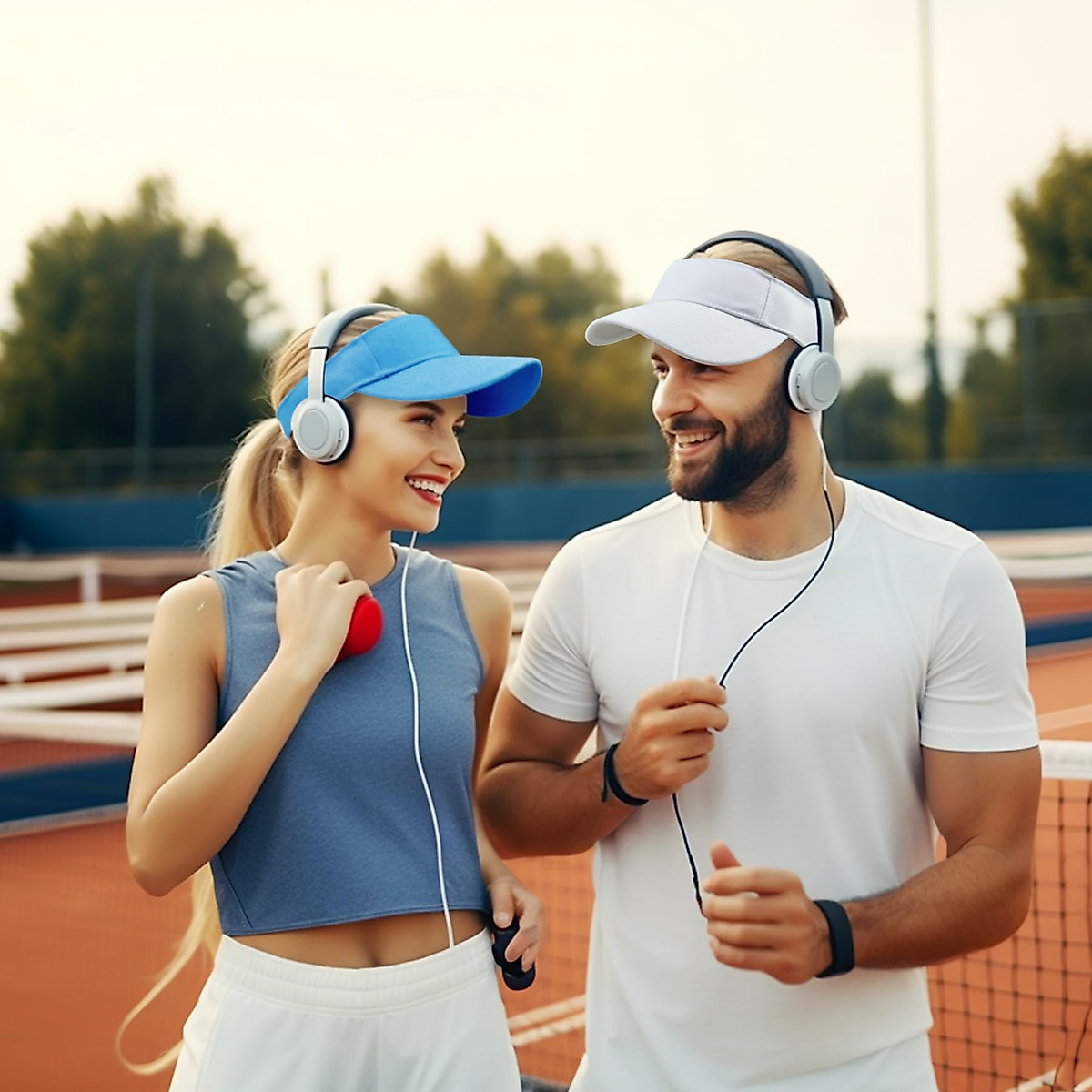 Unisex Sports Sun Visor Hats Open Top Bingo Run Visors Hat for Tennis Golf Travel Summer Beach Pool (Colorful Set, 10)