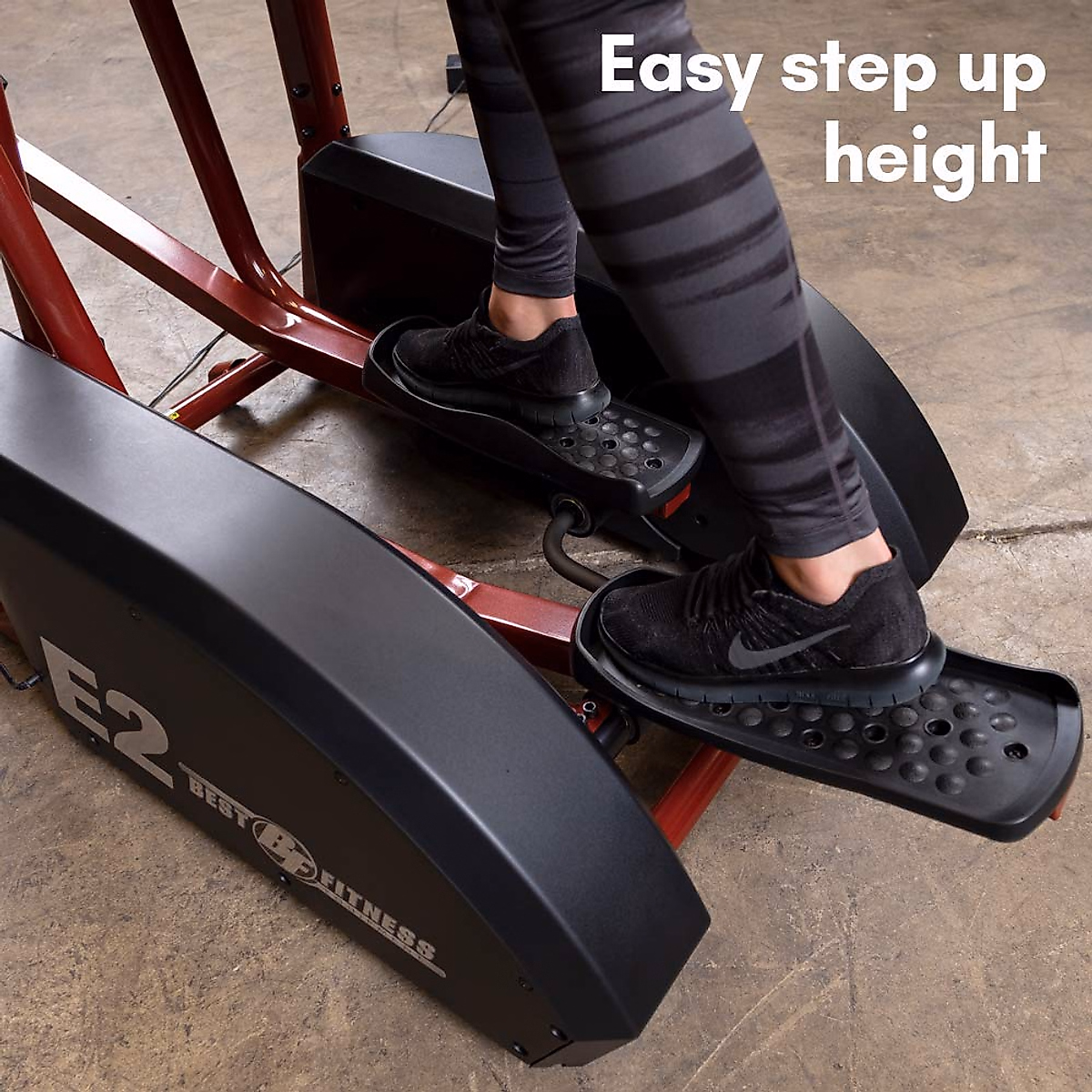 Best Fitness (BFE2 Elliptical Trainer Machine, Cardio Workout Crosstrainer Exercising Machines for Home Gym with 275lb Weight Capacity, Red