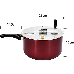 SHENGANG Stainless Steel Stovetop Popcorn Popper, Hand-Cranked Popcorn Maker, with Lid & Handle, Easily Make Classic Flavored Popcorn