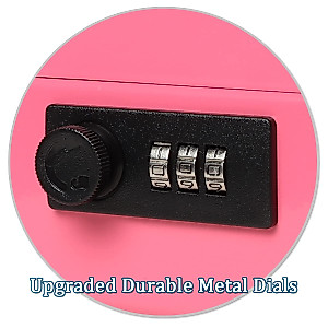 Jssmst Cash Box with Money Tray and Lock - Pink Cash Box with Combination Lock Safe Large, Locking Cash Register Drawer Box for Money, 11.8'' x 9.5'' x 3.5'', SM-CB005PC