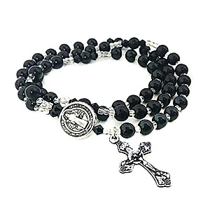 St. Benedict Full 5 Decade Twistable Rosary Bracelet - Catholic Rosary - Catholic Gifts Women - Rosary Necklace for Women - Catholic Gift