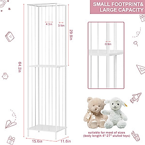 NANANARDOSO Large Stuffed Animal Storage Holder, Toy Storage Organizer for Plush Toy Holder,Stuffed Animal Zoo Storage Cage for Nursery Playroom Bedroom Toy Organizer,White