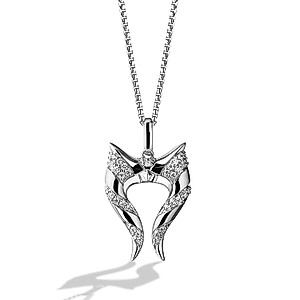 Jewelili Star Wars Fine Jewelry Ahsoka Tano Women's Pendant 1/6 Ct.Tw. Diamonds, Sterling Silver
