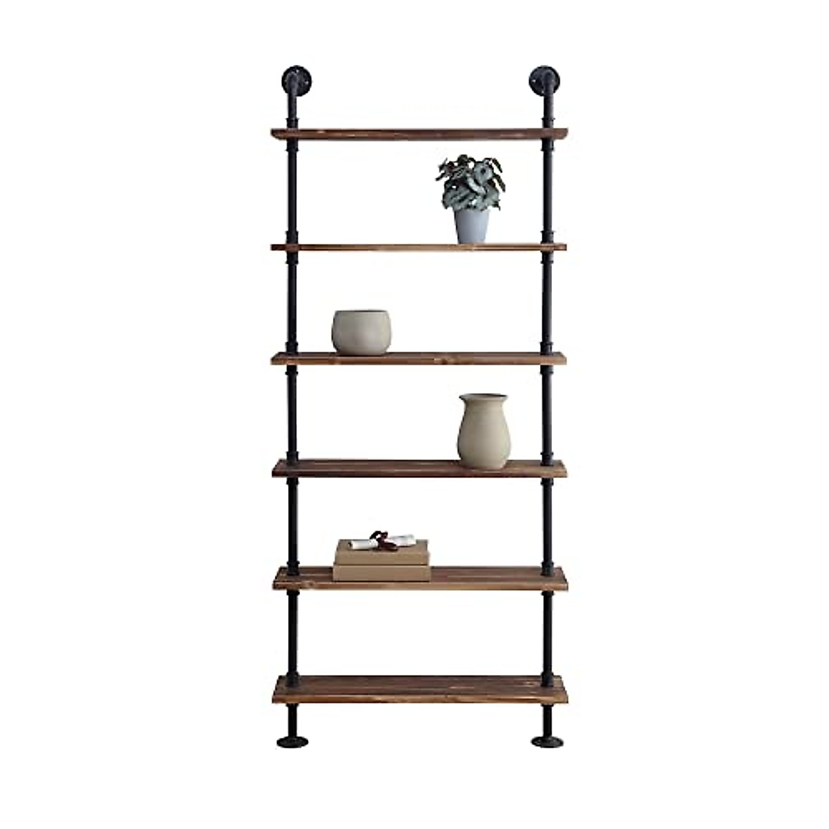 4D Concepts Anacortes SHELFS, Black Pipe/Brown Shelves