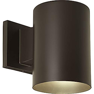 Progress Lighting Cylinder Collection 5" Modern Outdoor LED Wall Lantern Light Antique Bronze