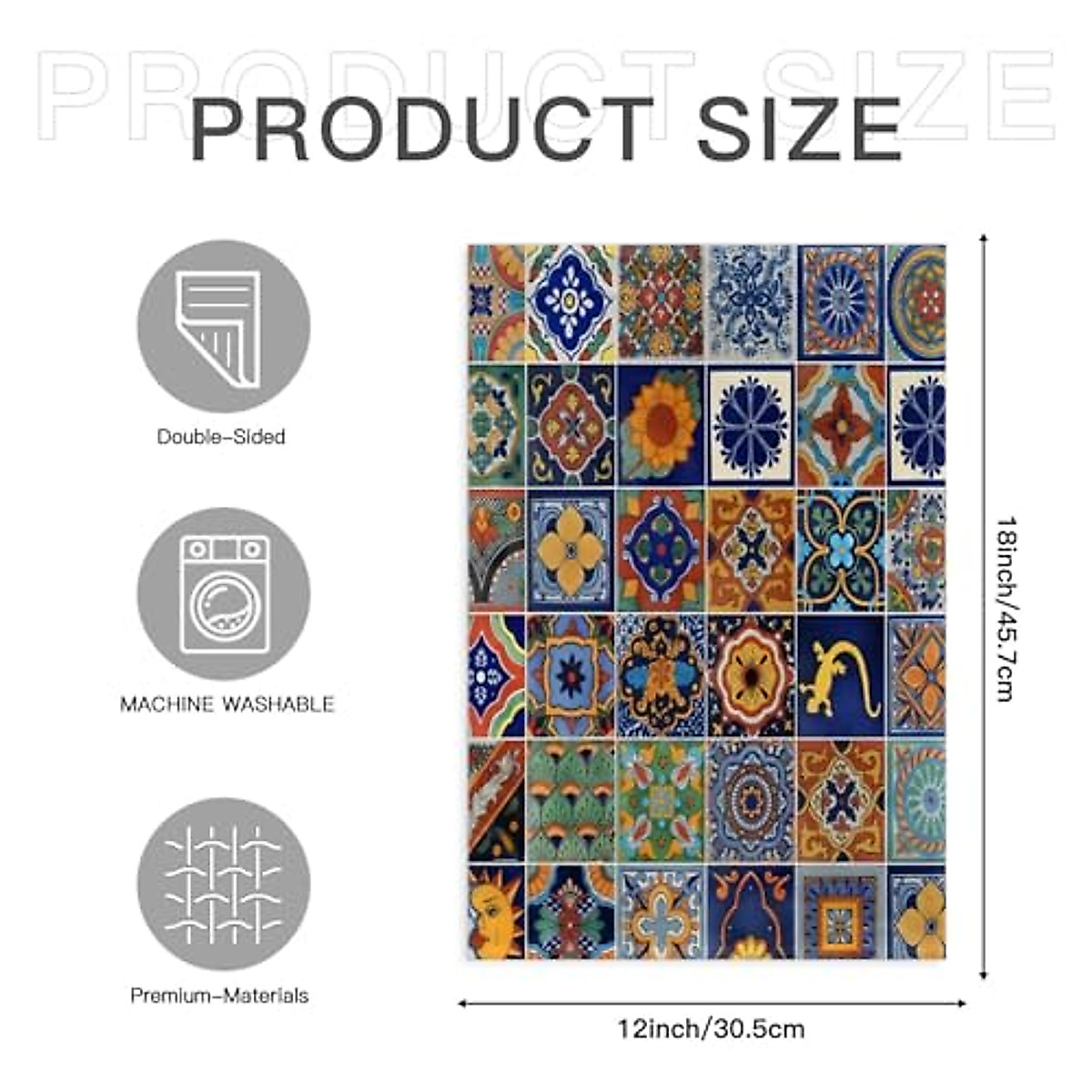 Double-sided garden flag Talavera Tiles Mexican Folk Outdoor Flag Garden Flag Yard Outdoor Decoration （12×18in）.
