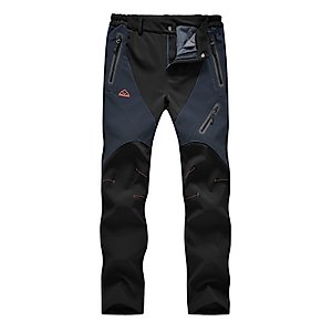 TBMPOY Women's Ski Windproof Waterproof Snow Pants Outdoor Hiking Fleece Lined softshell Pants Black S