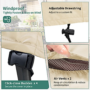 Patio Furniture Cover Waterproof, Square Outdoor Table Cover, 500D Heavy Duty Patio Table & Chair Cover, All Weather Protection Outdoor Cover for Patio Furniture, 86" x 86" x 28" H -Beige