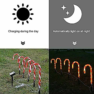 Christmas Candy Cane Lights,Solar Christmas Light， Christmas Candy Cane Pathway Lights， Christmas Decoration， for Home Garden New Year Holiday Lights