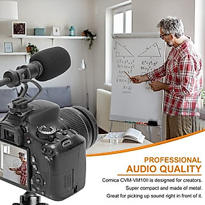 Camera Microphone,Comica CVM-VM10II Professional Video Microphone with Shock Mount, Deadcat,Compact Shotgun Mic Compatible with iPhone,DSLR Camera,Android Smartphones- Perfect for TikTok YouTube Vlog