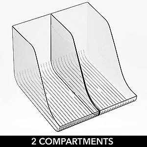 mDesign Plastic Beverage Storage Can/Bottle Dispenser for Kitchen, Fridge, Freezer, Pantry, Organizer for Soda, Pop, Drinks, Beer, Water Bottles; Holder for 24-26 Cans, Ligne Collection, 2 Pack, Clear