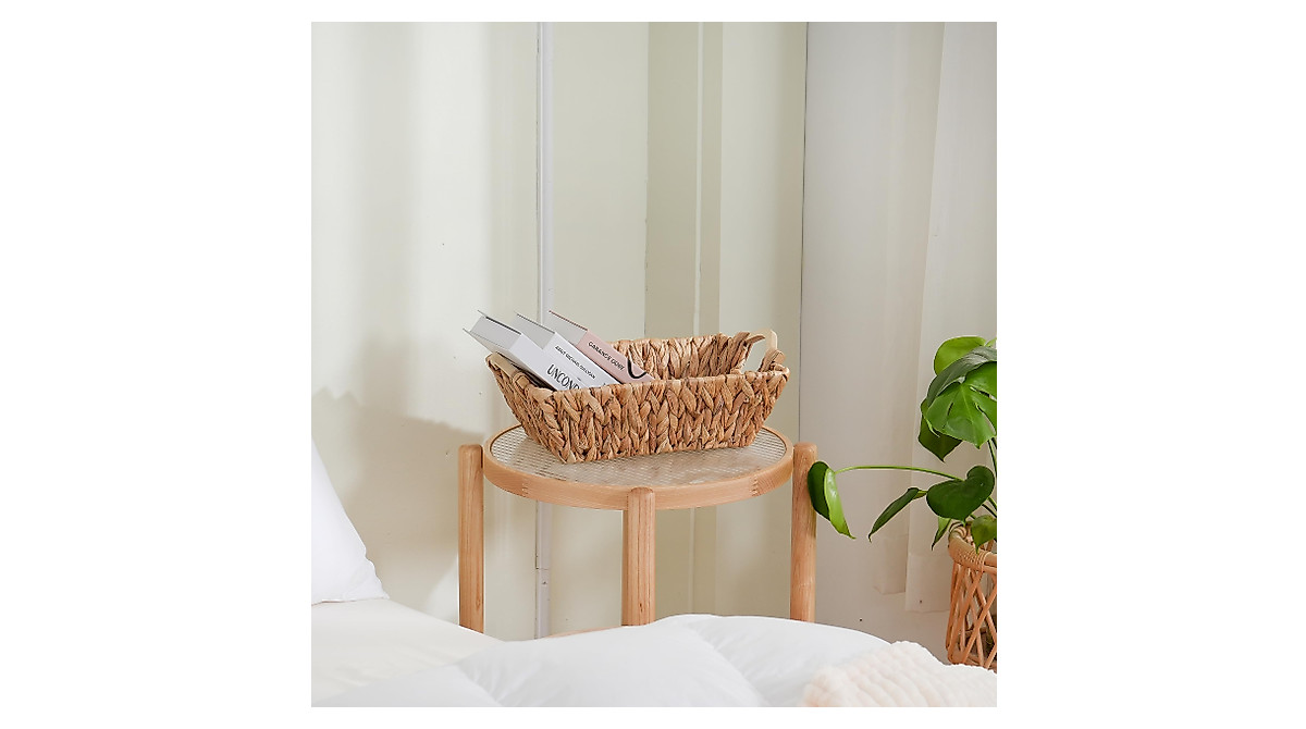 LONGERO Handcrafted Water Hyacinth Basket for Storage