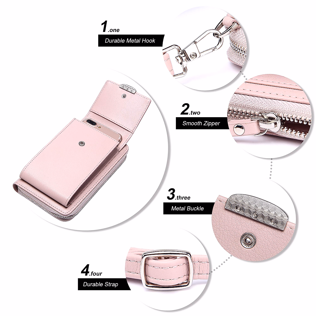 KUKOO Small Crossbody Bag Cell Phone Purse Wallet with Credit Card Slots for Women